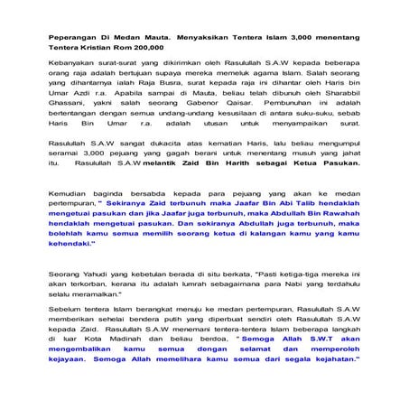 Peperangan di medan mauta | DOCX