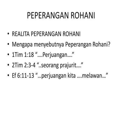 Peperangan rohani (ps Chris Hukubun) | PPTX