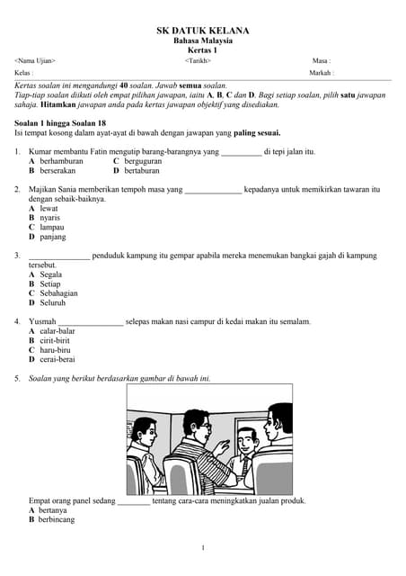 Penilaian Sumatif Bahasa Melayu Tahun 6 | PDF