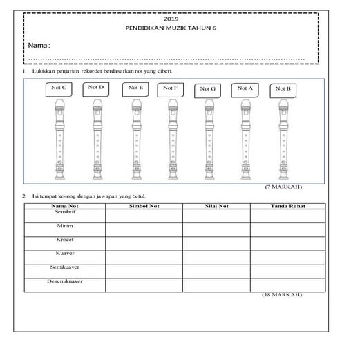 Pendidikan Muzik Tahun 6/2019 | DOCX