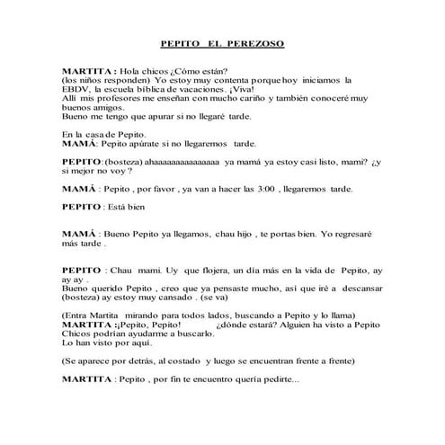 Pepito el perezoso | DOC