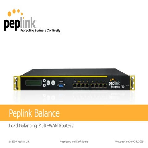 Peplink Balance Series Overview Reseller | PPT