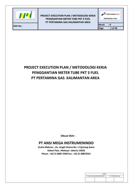 PROJECT EXECUTION PLAN (.metodologi kerja) | PDF