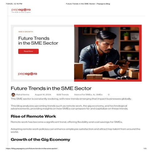 What’s Next for SMEs? 7 Future Trends Shaping the Sector | PDF