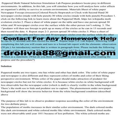 Peppered Moth Natural Selection Simulation Lab Purpose predators loca.pdf