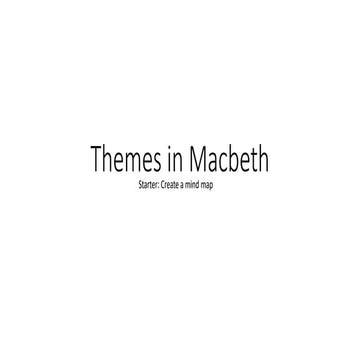 An introduction to themes in Macbeth for literature students | PPTX