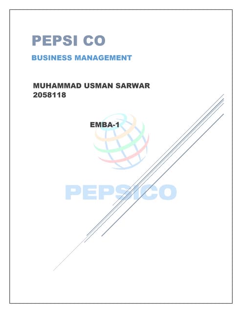 PepsiCo (overview) | PPTX | Large Business | Business