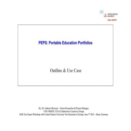 PEPS: Portable Education Portfolios: Outline & Use Case | PPT