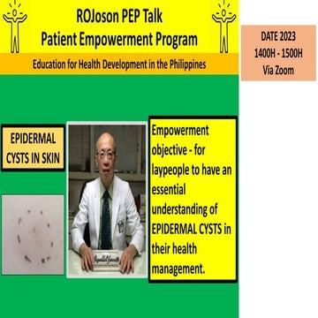 ROJoson PEP Talk: Epidermal Cysts in Skin | PPTX