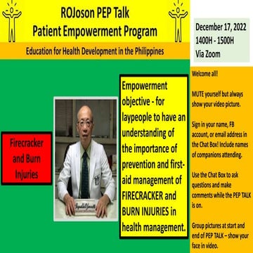 ROJoson PEP Talk: FIRECRACKER and BURN INJURIES | PPTX