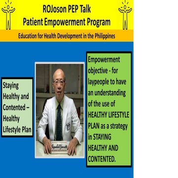 ROJoson PEP Talk: Staying Healthy and Contented – Healthy Lifestyle ...