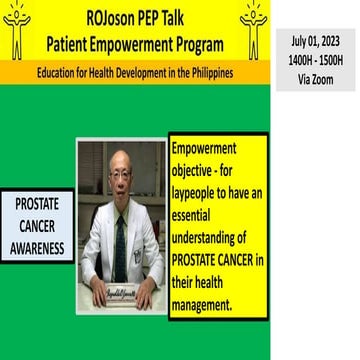 ROJoson PEP Talk: PROSTATE CANCER AWARENESS | PPTX