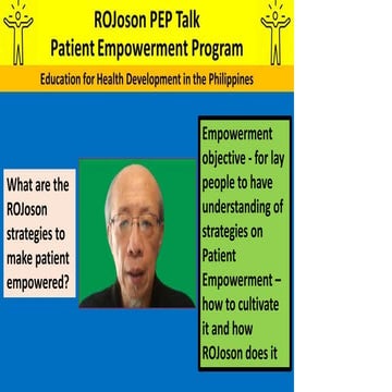 ROJOSON-PEP-TALK: Strategies of Patient Empowerment Program (Pre ...