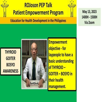 ROJoson PEP Talk: THYROID - GOITER - BOSYO AWARENESS | PPTX