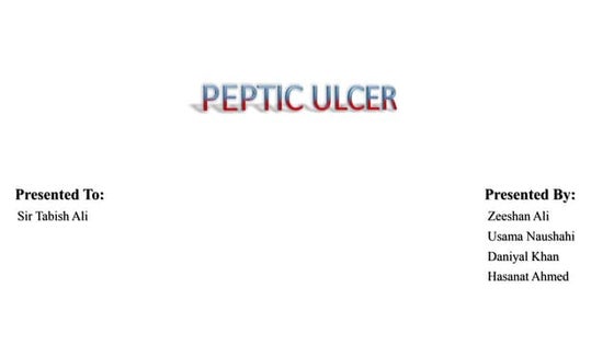Pathophysiology of Peptic ulcer | PPT