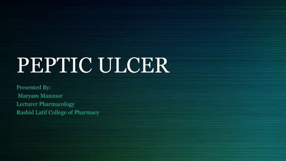Peptic ulcer disease | PPT | Digestive Disorders | Diseases and Conditions