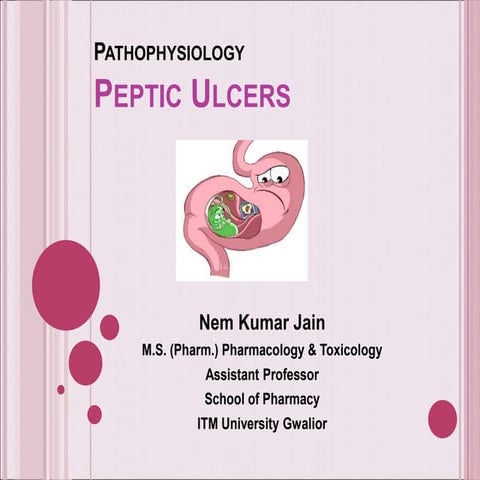 pathophysiology of peptic ulcers | PPT