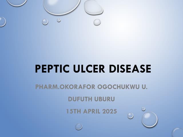 Management of Acute Exacerbation of Peptic Ulcer Disease (PUD) | PDF