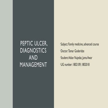 Management of Acute Exacerbation of Peptic Ulcer Disease (PUD) | PDF