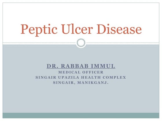Peptic ulcer disease | PPTX