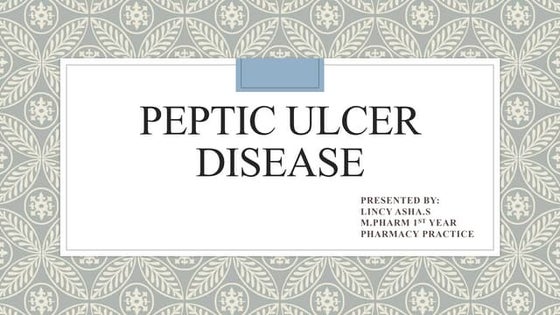 Pathophysiology of Peptic ulcer | PPT