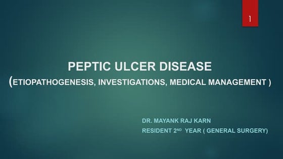 Pathophysiology of Peptic ulcer | PPT
