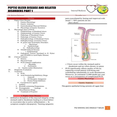 PEPTIC ULCER DISEASE AND RELATED DISORDERS.docx | Digestive Disorders ...