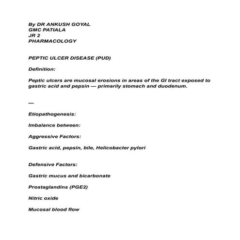 PEPTIC ULCER DISEASE (PUD) , H PYLORI AND GERD TREATMENT BY DR .ANKUSH GOYAL GMC PATIALA.pdf