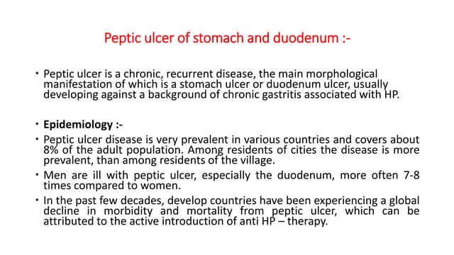 Management of Acute Exacerbation of Peptic Ulcer Disease (PUD) | PDF