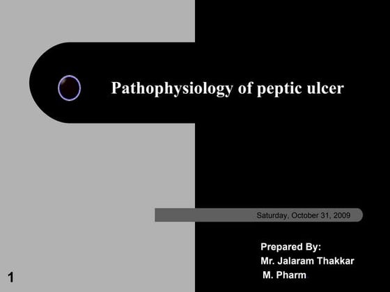pathophysiology of peptic ulcers | PPT