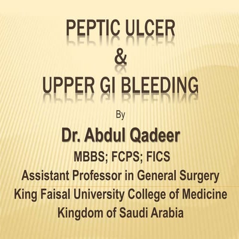 Peptic ulcer & upper gi bleeding | PPTX