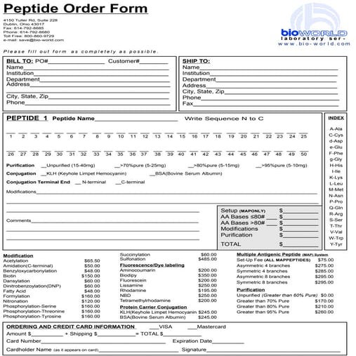 Peptide pdf order form | PDF