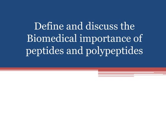 PEPTIDES AND PEPTIDES BONDS CHARACTERISTICS.pptx | Chemistry | Science