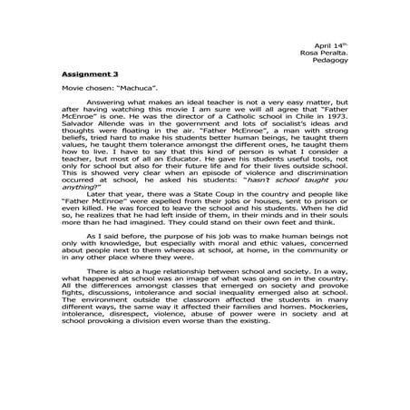 Some words about the movie "Machuca" | DOC