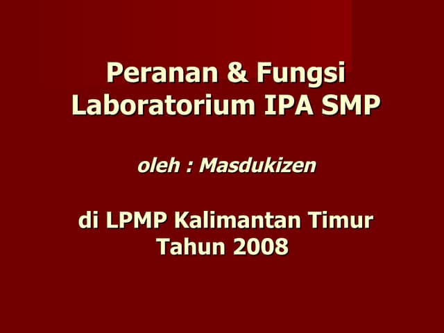 Pengelolaan Laboratorium IPA | PPTX
