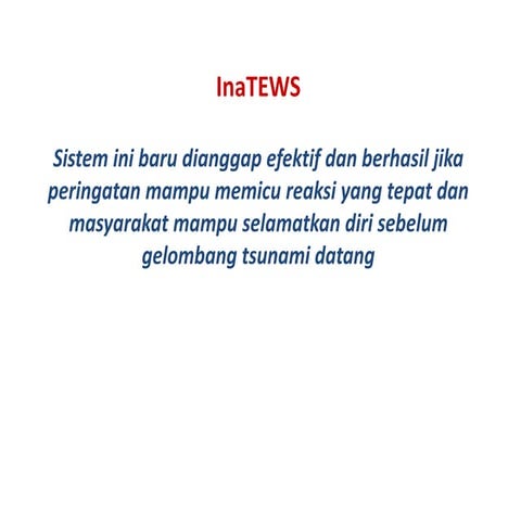 Peran kementrian dan Lembaga dalam InaTEWS | PPT