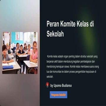 Peran Komite Kelas Di Sekolah Upomo Budiarso Pptx