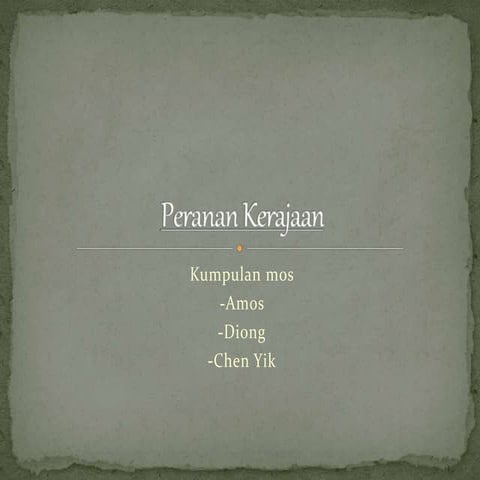 Peranan kerajaan | PPT