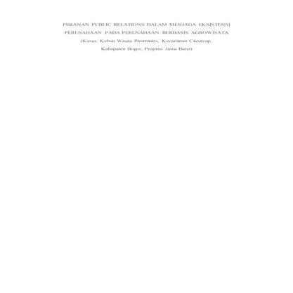 Peranan public relations dalam menjaga eksistensi | DOCX