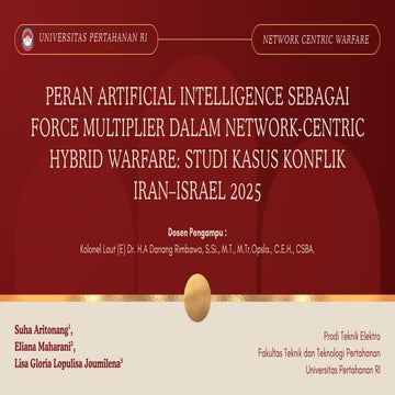 Peran Artificial Intelligence sebagai Force Multiplier dalam Network-Centric Hybrid Warfare ...