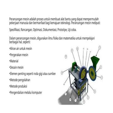 Perancangan mesin adalah proses merencanakan dan menciptakan suatu ...