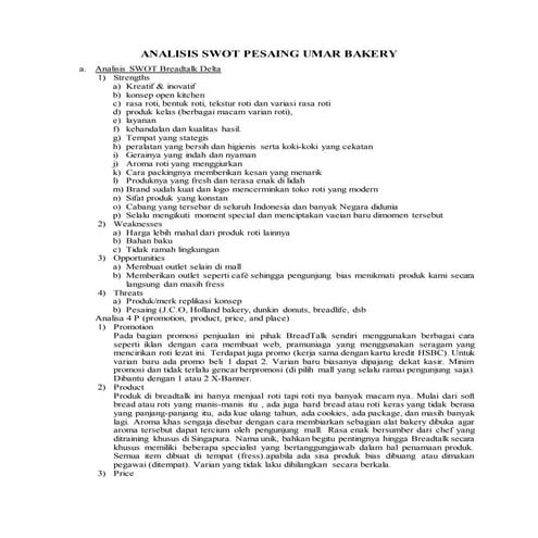 Perancangan organisasi umar bakery | DOCX