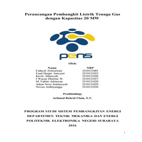Perancangan PLTG | DOCX