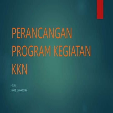 PERANCANGAN PROGRAM KEGIATAN KKN DI INSTITUT PENDIDIKAN TAPANULI ...
