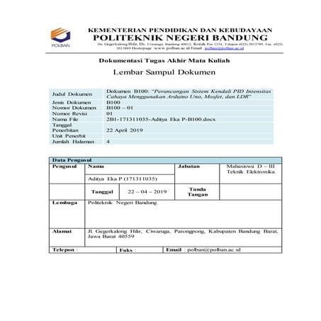 Perancangan Sistem Kendali Pid Intensitas Cahaya Dengan Arduino Uno Mosfet Dan Ldr Pdf
