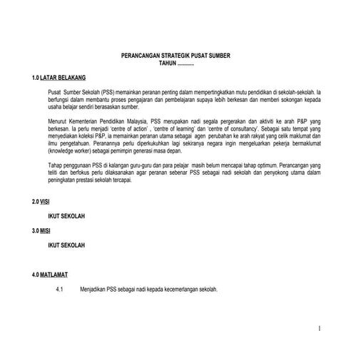 Perancangan strategik pss | PPT