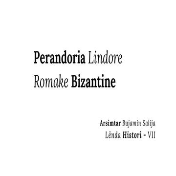 Perandoria Lindore Romake - Bizanti | PDF