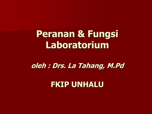 Pengelolaan Laboratorium IPA | PPTX