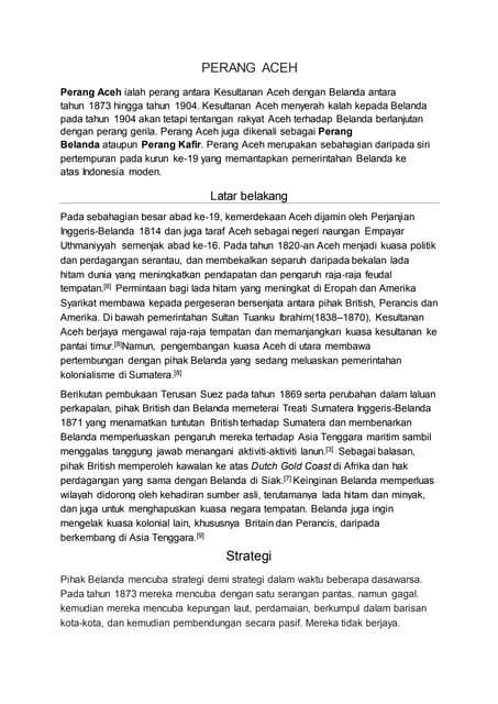 Sejarah Perang Aceh | PPTX