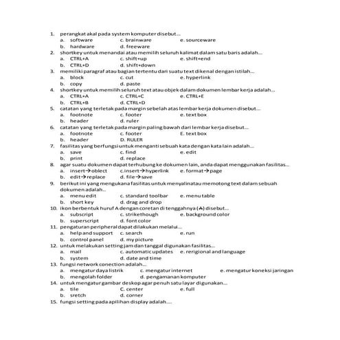 soal UKK semester 2 kelas X | PDF